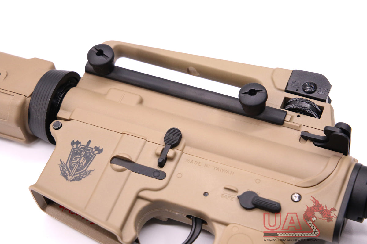 SRC SR4 ST-ALPHA AEG Rifle - Desert Tan – Unlimited Airsoft Shop