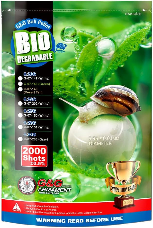 G&G BIODEGRADABLE BB'S 0.33g - 2000r - GREY – Unlimited Airsoft Shop